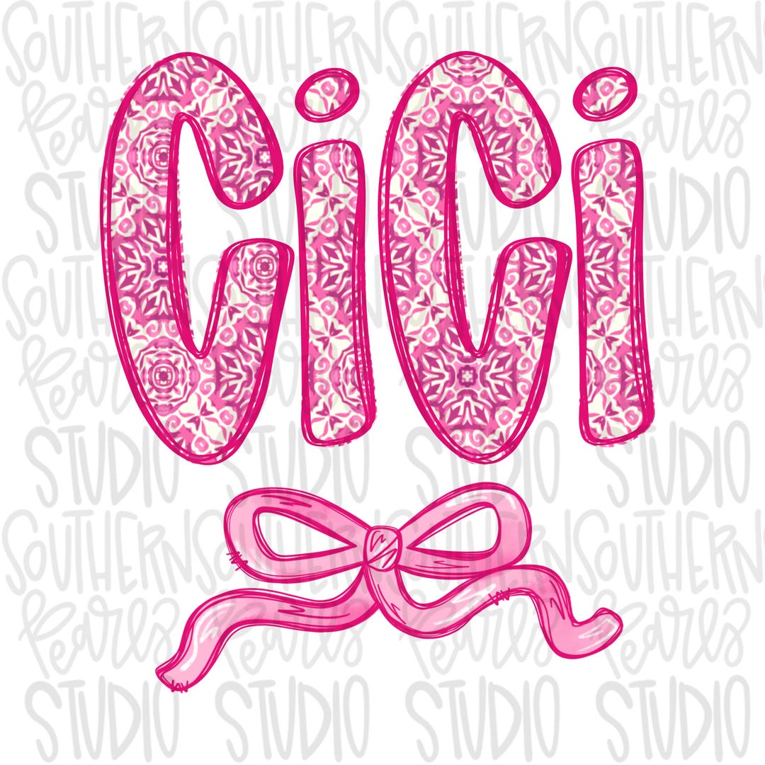 Cici Pink Floral With Bow | Sublimation Design | Digital Download ...