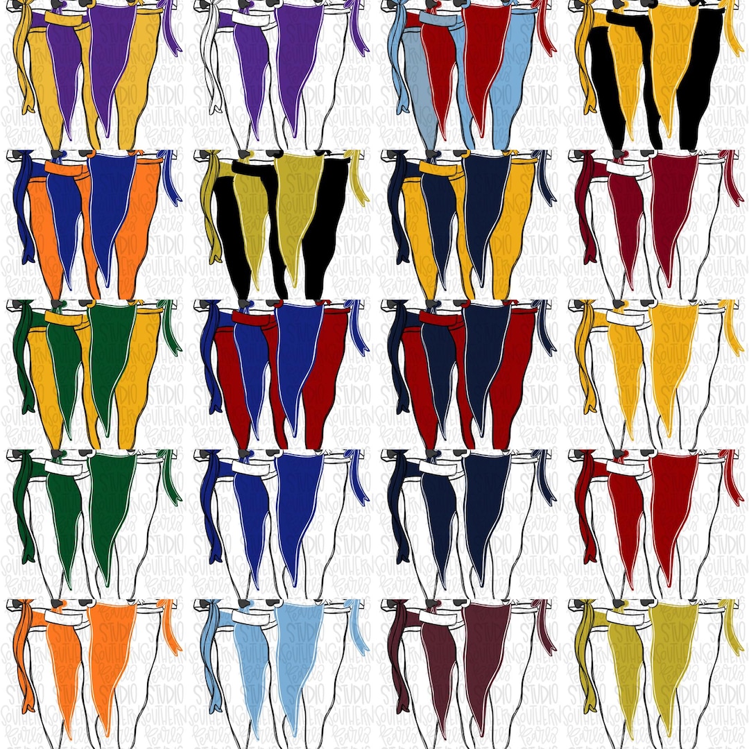 BUNDLE of 20 Gameday Pennants Design School Colors | Sublimation Design ...