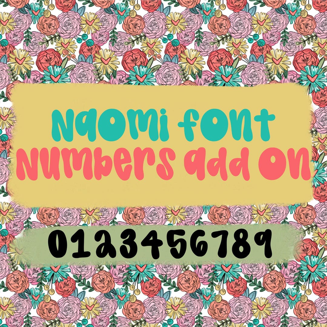 Naomi Font Numbers Add on , Handwritten Font, Procreate Font, Cricut ...