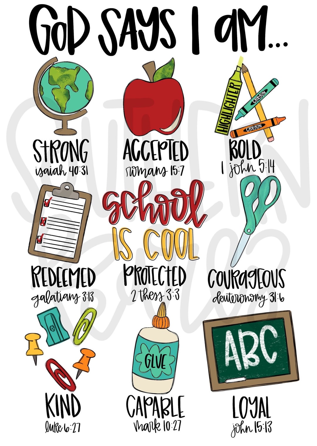 God Says I Am a SCHOOL is Cool | Sublimation Design | Digital Download ...