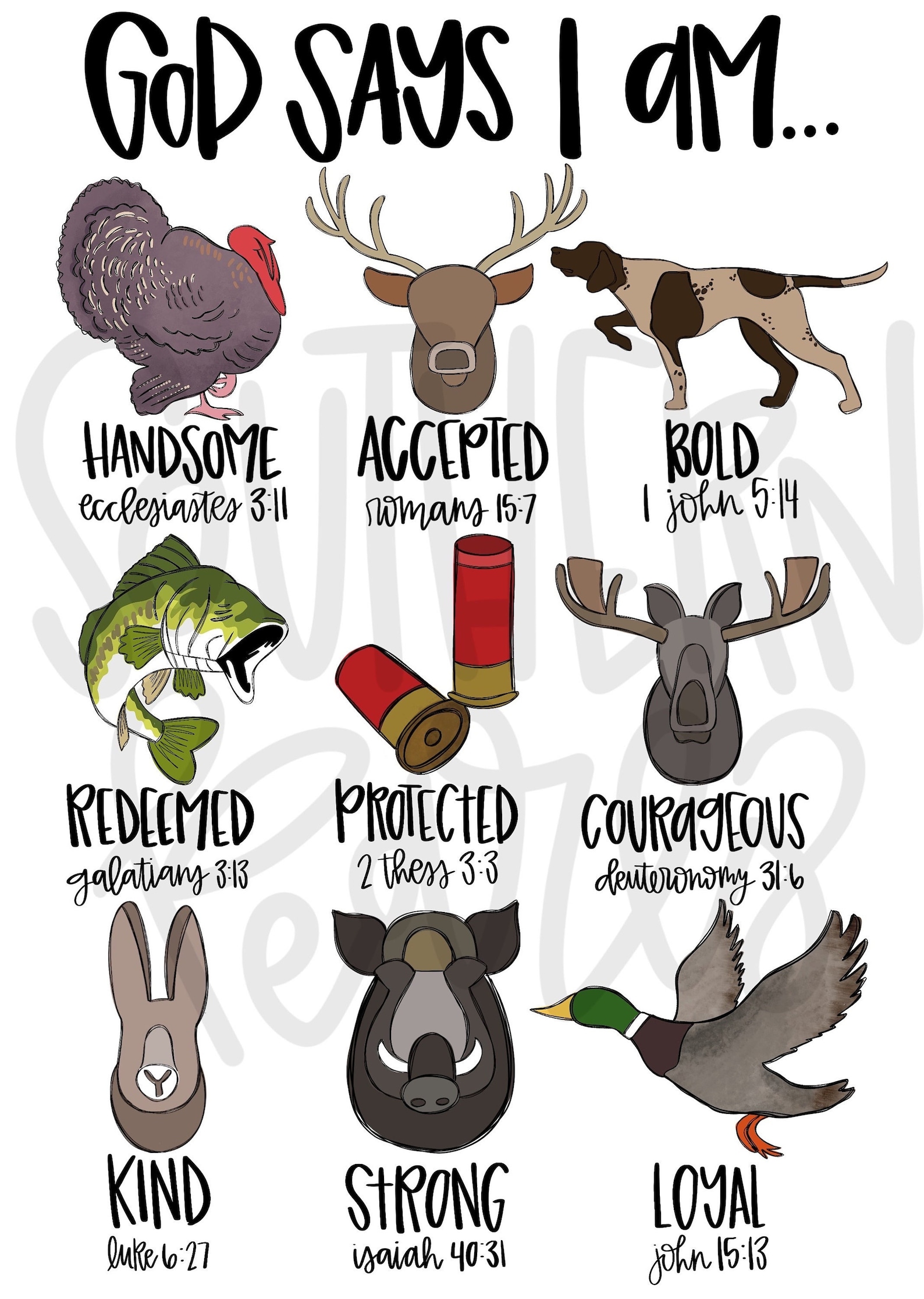 God Says I Am Hunting | Sublimation Design | Digital Download | Women’s ...