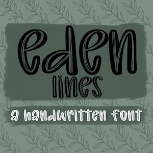 Eden Lines Font, Handwritten Font, Procreate Font, Cricut Font ...