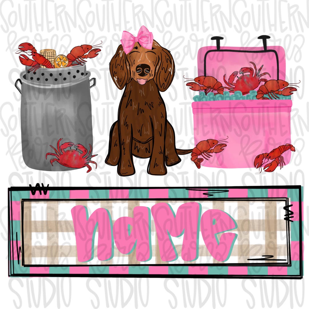 Crawfish Boil With Dachshund Trio | Girl Name Patch | Crawfish Season ...