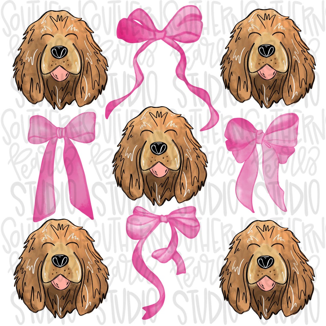 Cocker Spaniel Bow Collage | Couquette | Sublimation Design | Digital ...