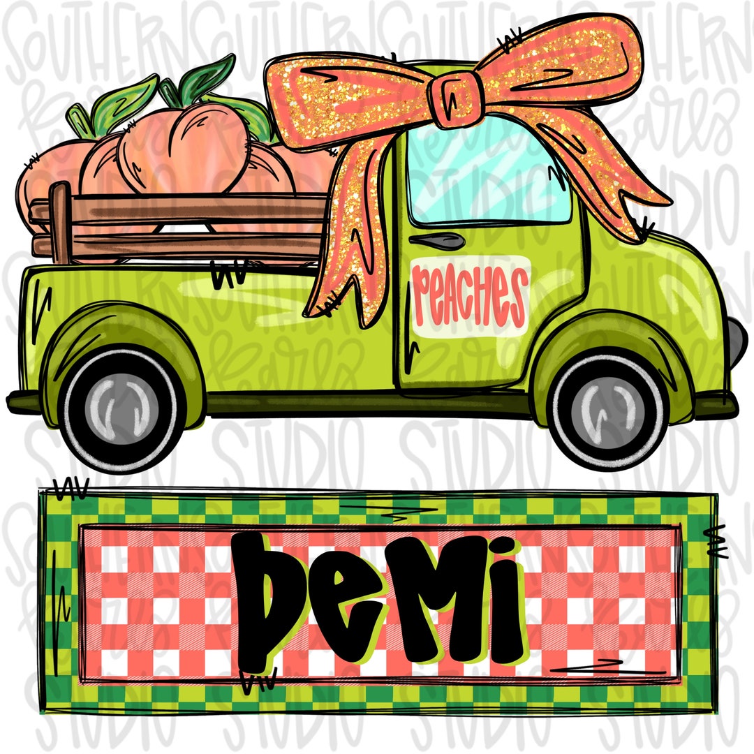 Peaches Truck With Name Patch Girl | Sublimation Design | Digital ...