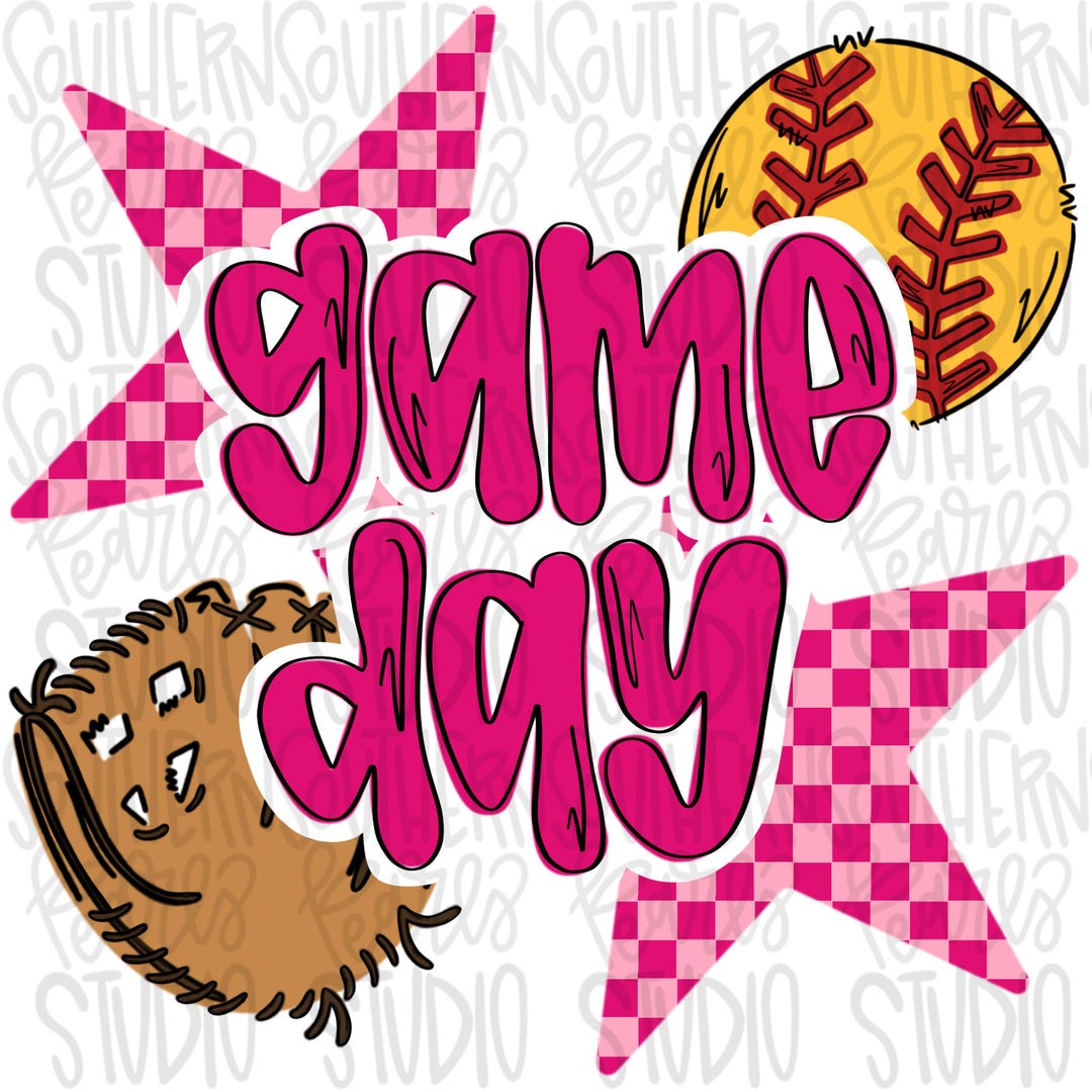 Game Day Softball | Pink | Go Team | PNG | Sublimation | Design ...