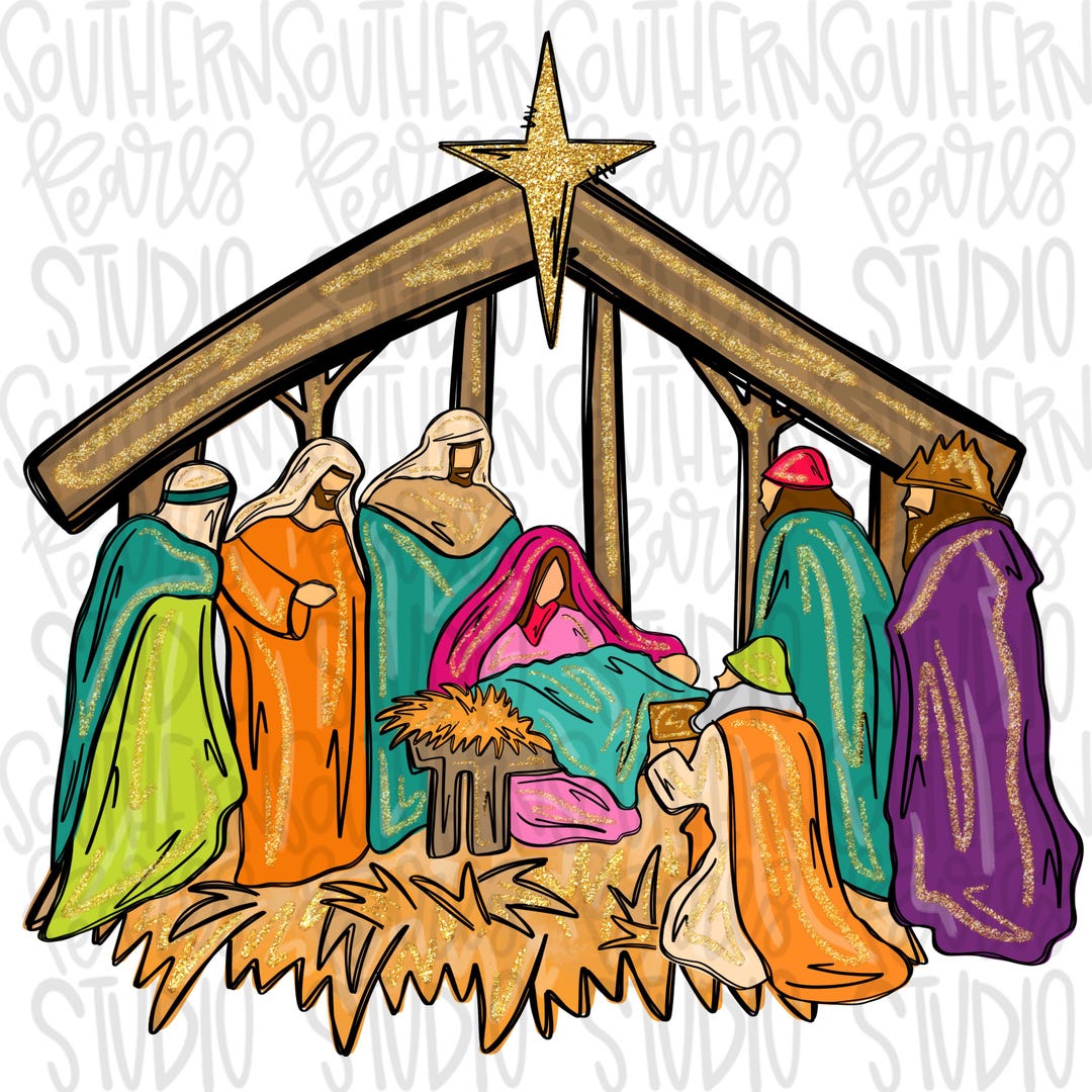 Nativity Bright Colors | Sublimation Design | Digital Download | Women ...