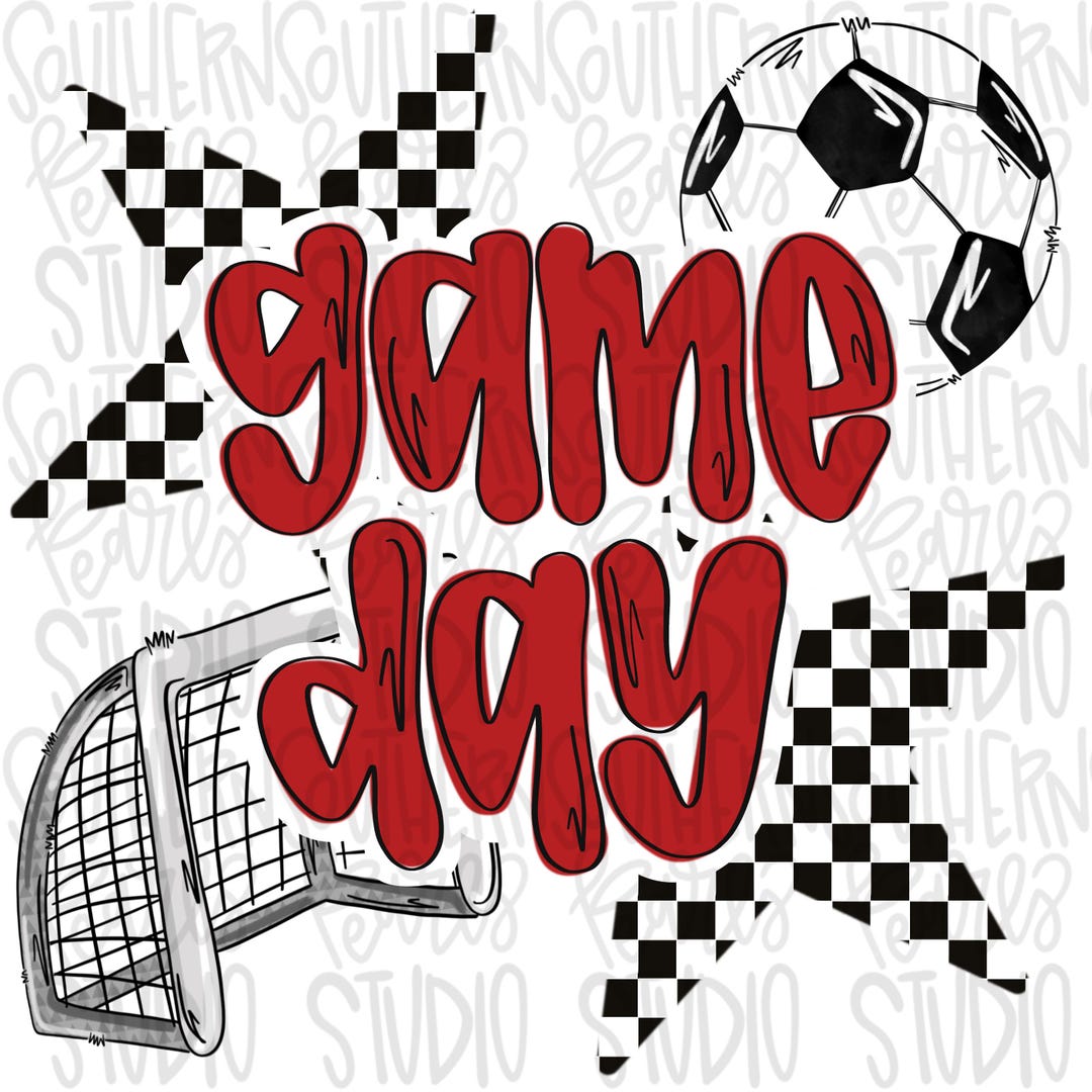 Game Day Soccer | Black and Red | Go Team | PNG | Sublimation | Design ...
