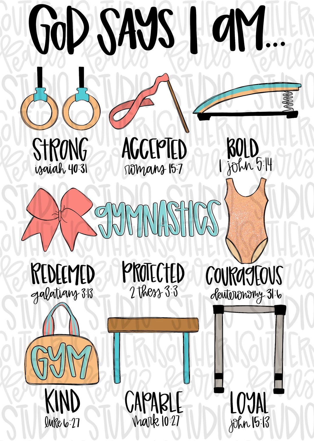 God Says I Am Gymnastics | Sublimation Design | Digital Download ...