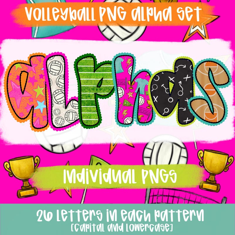 Volleyball Font - Etsy