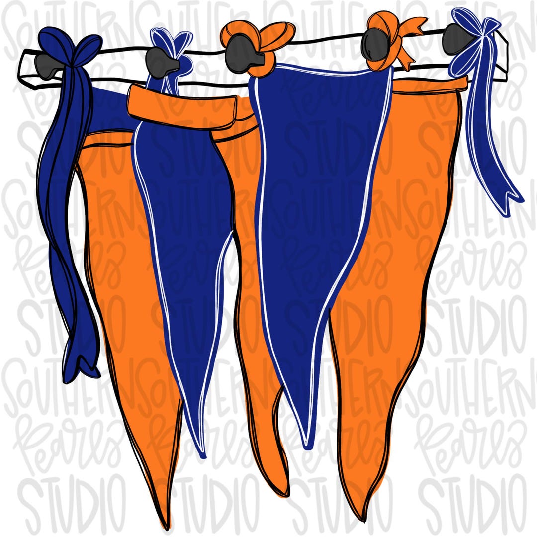 Build Your Own Team Pennants | Royal and Orange | Go Team | PNG ...