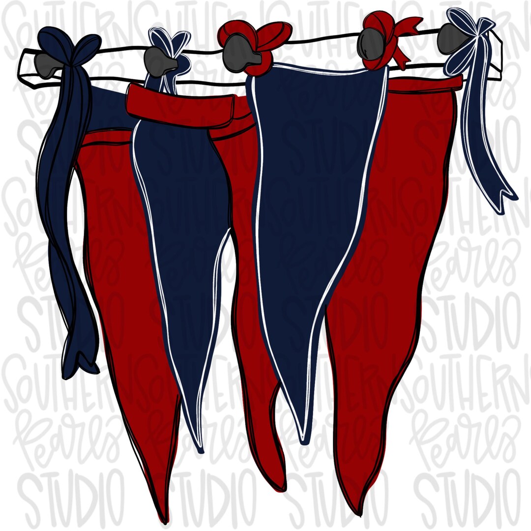 Build Your Own Team Pennants | Navy and Red | Go Team | PNG ...