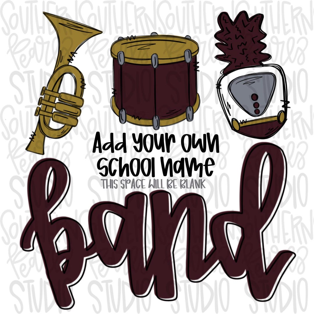 School Band Add Your Own School Name PNG Sublimation Design Download - Etsy