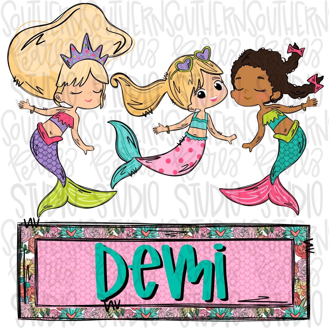 Mermaid Trio | Sublimation Design | Digital Download | Women’s, Kids ...