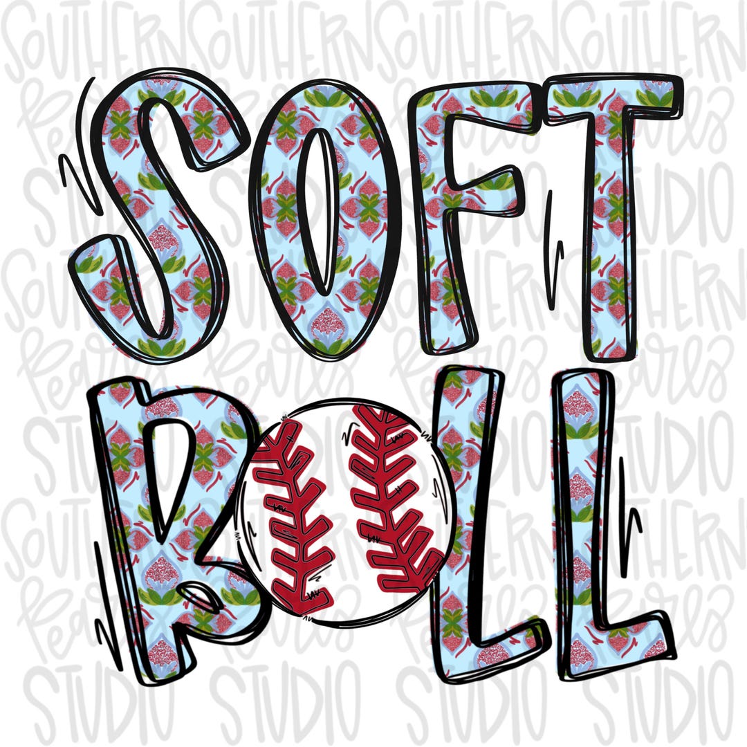 Softball | Grand Millennial Fill Red | Go Team | PNG | Sublimation ...