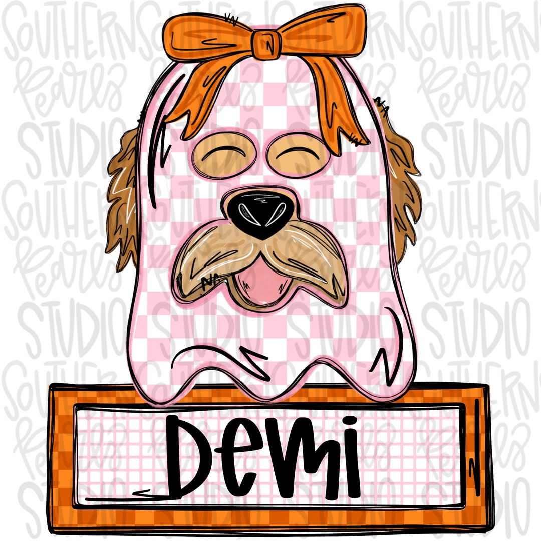 Goldendoodle Ghost Girl Name Patch | Sublimation Design | Digital ...