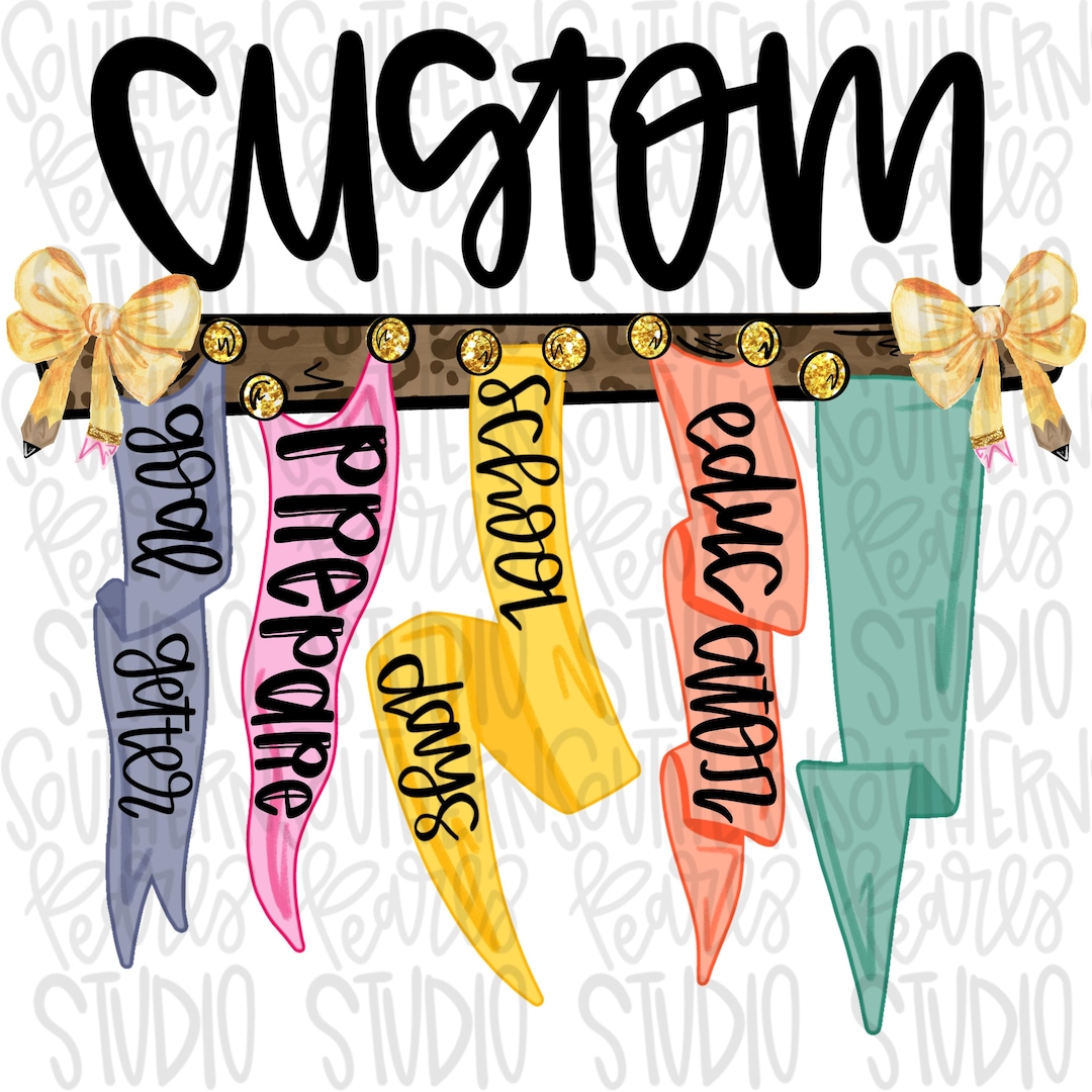 Custom Pennant Banner | Pencil Bow | 2 Designs Front and Back ...