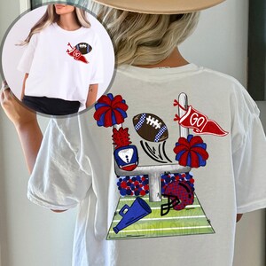 Football Field With Items | Red | 2 Designs Front & Back | Go Team ...