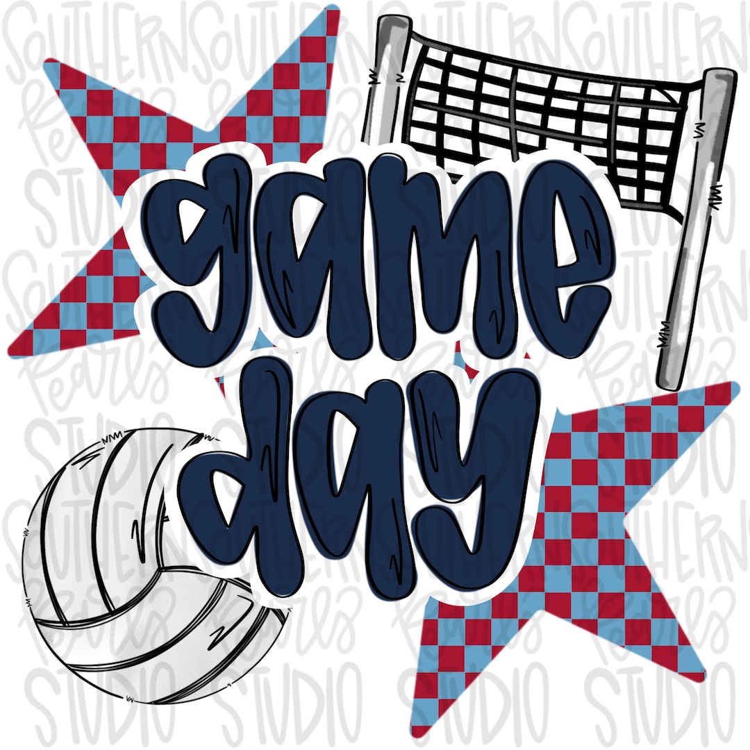 Game Day Volleyball | Red and Navy | Go Team | PNG | Sublimation ...