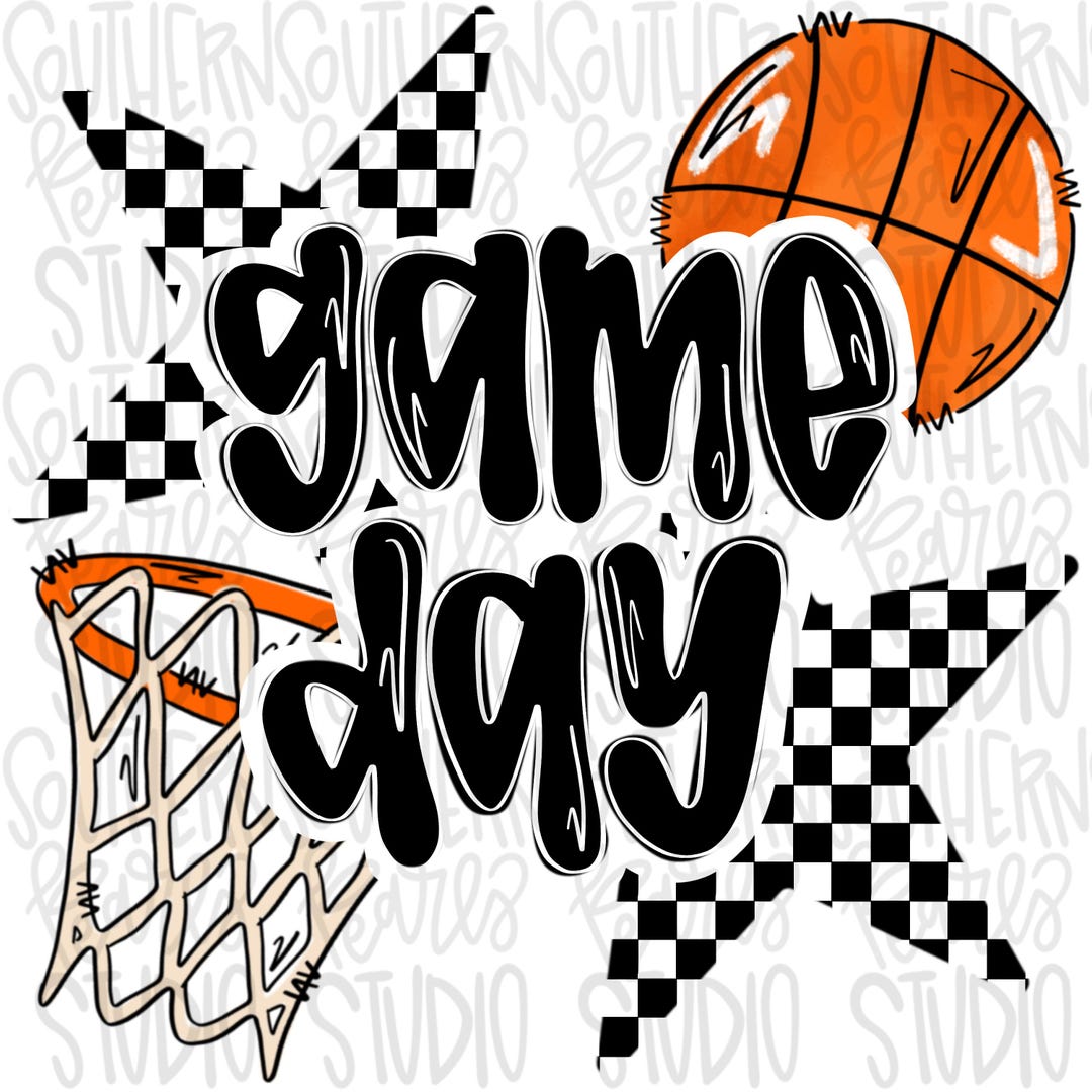 Game Day Basketball | Black and White | Go Team | PNG | Sublimation ...