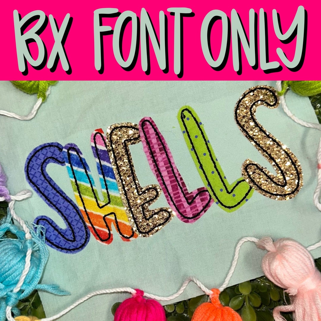 Shells Applique Font Design | Bean Stitchs | 3 Sizes | 2 Inch | 3 Inch ...