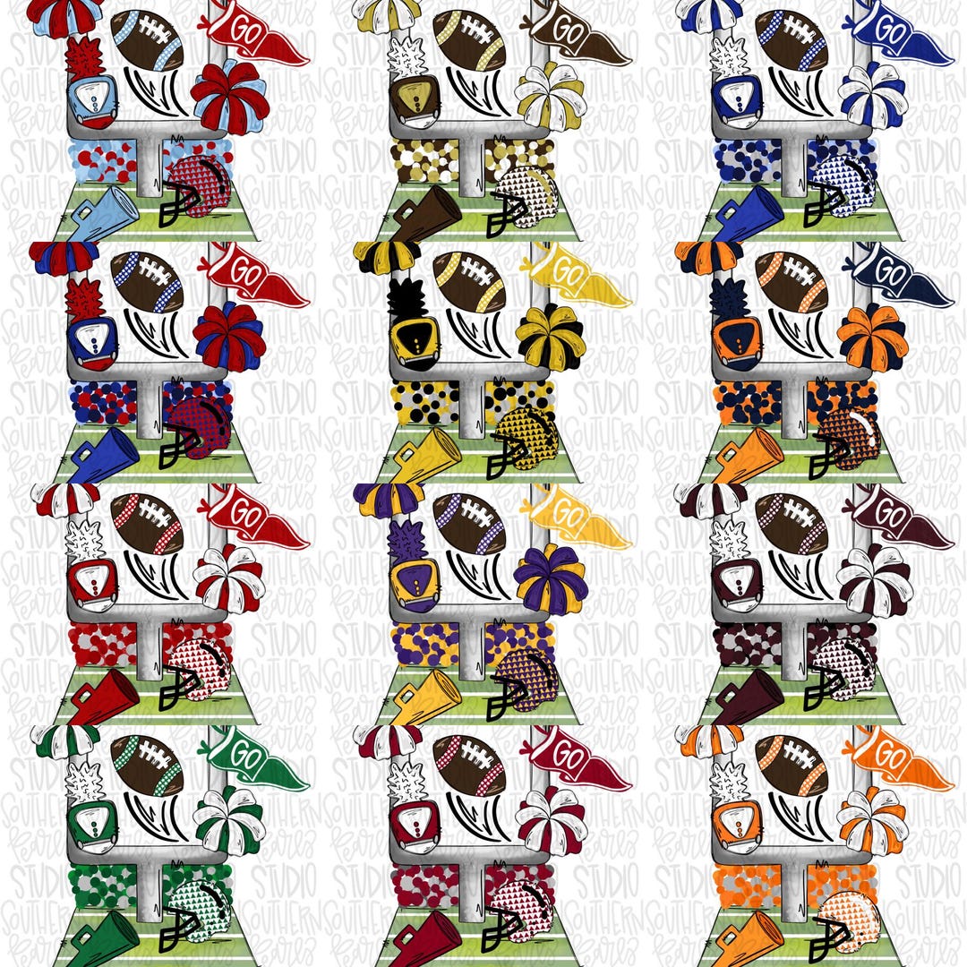 BUNDLE of 12 Football Field Goal With Front Pocket Design School Colors ...