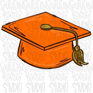 Graduation Cap/hat Orange | Senior | Preschool | Kindergarten ...