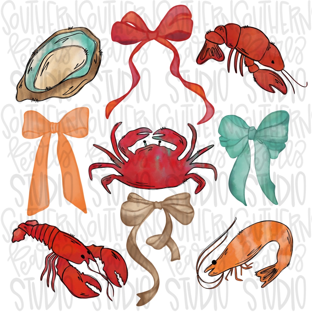 Seafood Bow Collage | Couquette | Sublimation Design | Digital Download ...