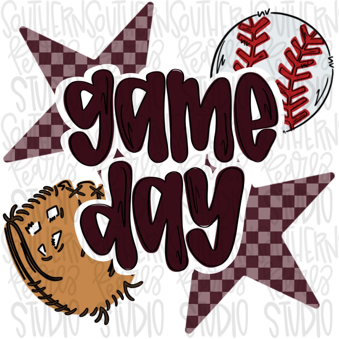 Game Day Baseball | Maroon | Go Team | PNG | Sublimation | Design ...