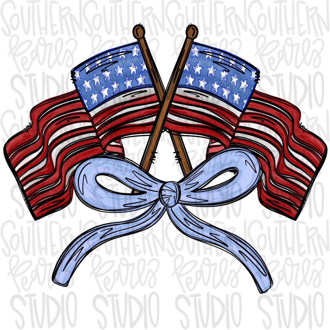 American Flags With Bow | Freedom | Patriotic | Front and Back Designs ...