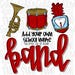 School Band Red and Columbia Blue | Add Your Own School Name | PNG ...