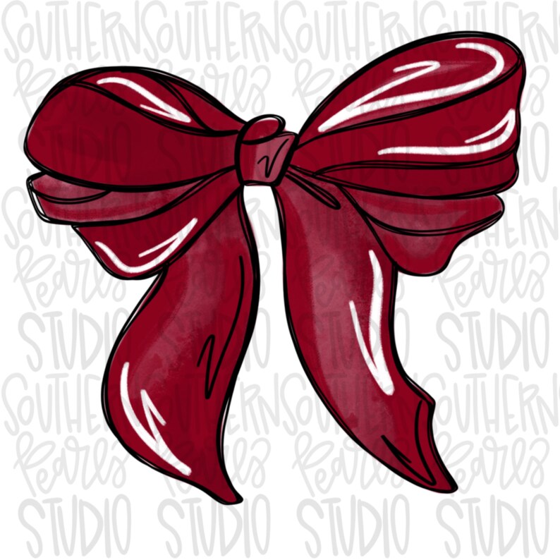 Bow | Crimson | PNG | Sublimation | Design Download - Etsy