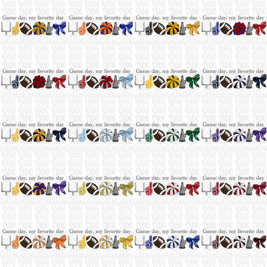 BUNDLE of 20 Gameday is My Favorite Day Football Design School Colors ...