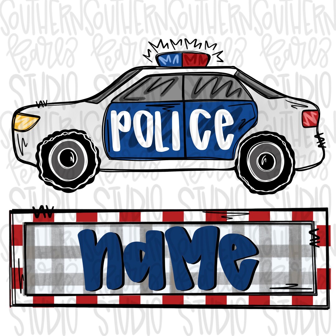 Police Car With Name Patch | Sublimation Design | Digital Download ...