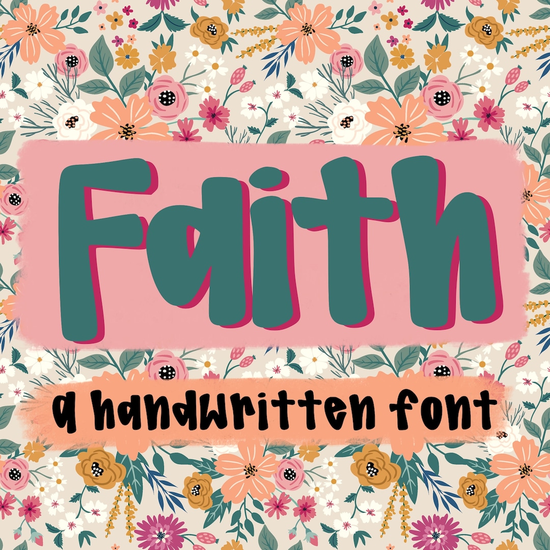 Faith Font, Handwritten Font, Procreate Font, Cricut Font, Silhouette ...