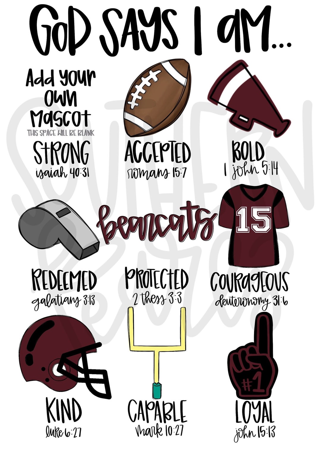 God Says I Am FOOTBALL | PNG | Sublimation | Design Download - Etsy