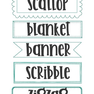 Applique Name Patch Design | 5 Designs | 2 Sizes | Blanket Stitch, Bean ...