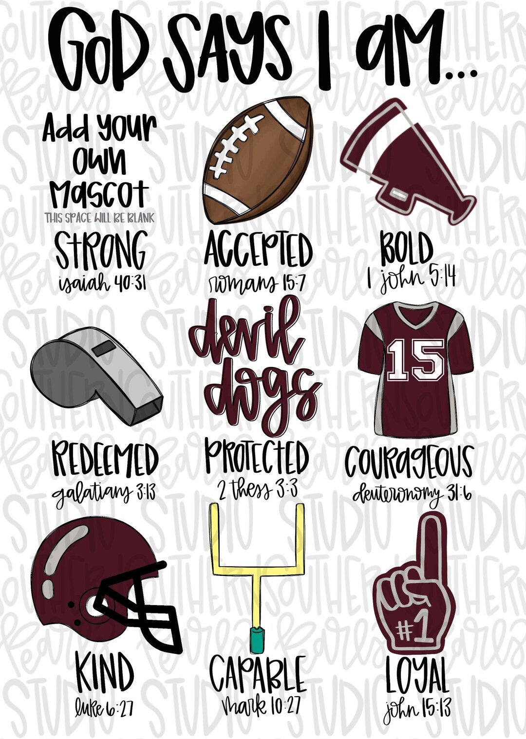 God Says I Am FOOTBALL | PNG | Sublimation | Design Download - Etsy