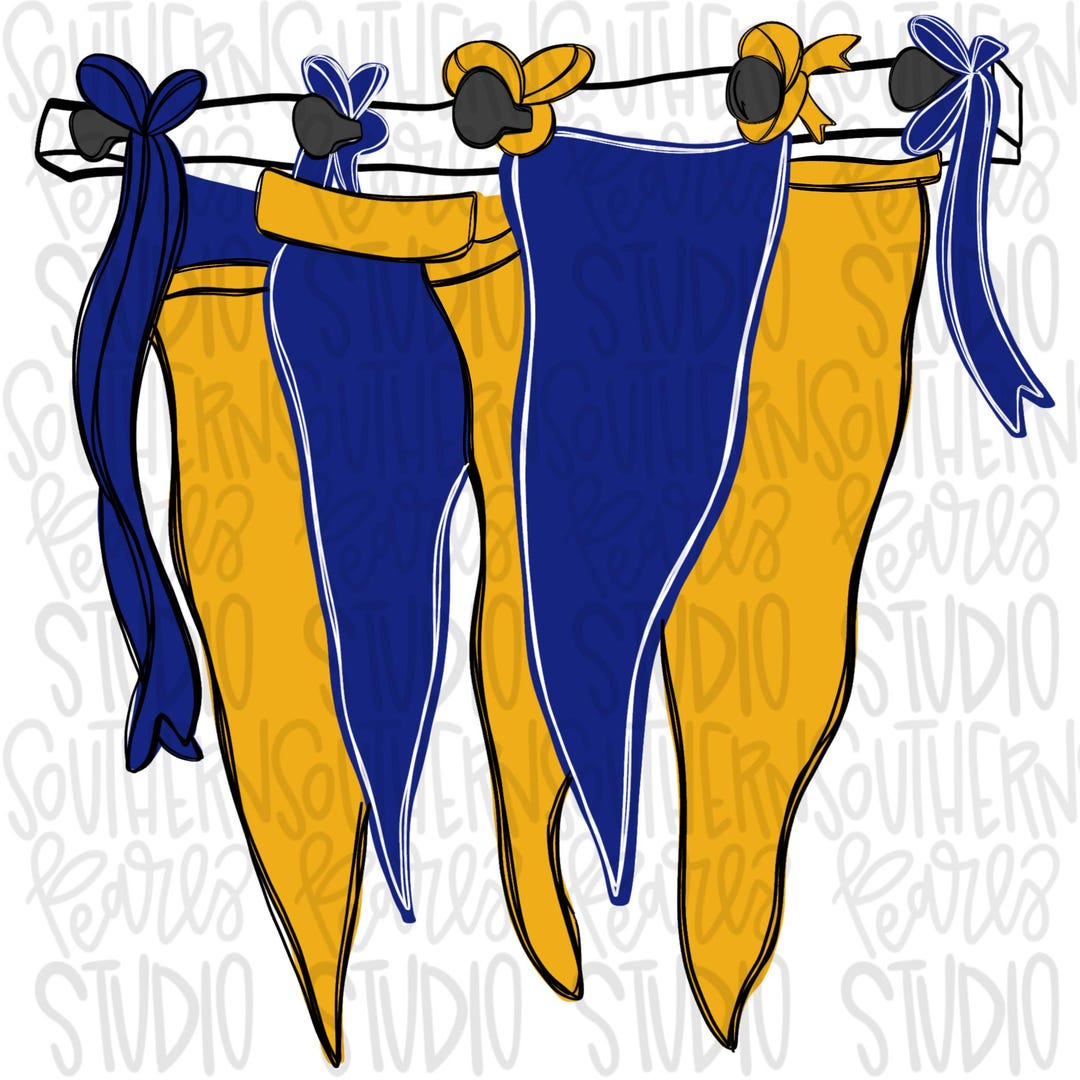 Build Your Own Team Pennants | Royal and Yellow Gold | Go Team | PNG ...