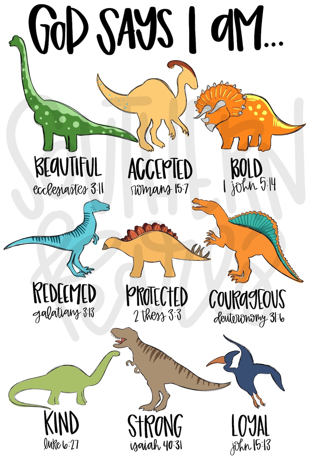 God Says I Am | Dinosaurs | Sublimation Design | Digital Download ...