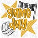 Game Day Volleyball | Yellow| Go Team | PNG | Sublimation | Design ...