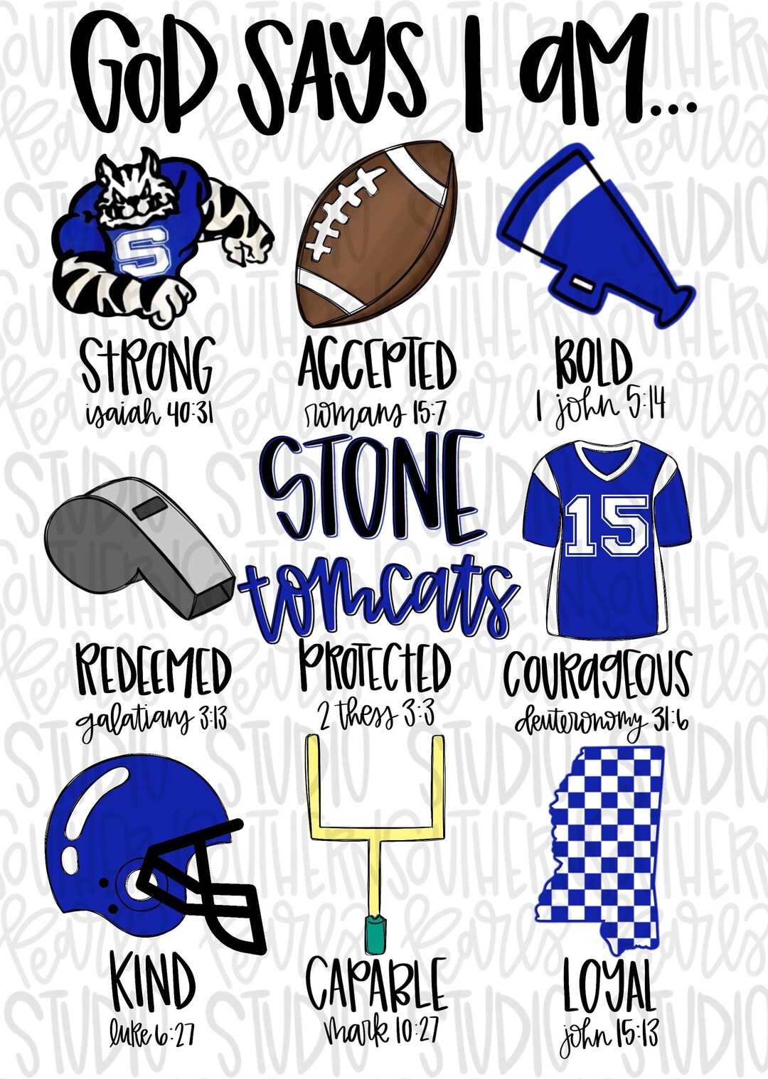 God Says I Am Stone Tomcats | Sublimation Design | Digital Download ...