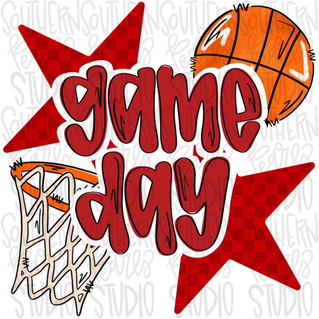 Game Day Basketball | Red | Go Team | PNG | Sublimation | Design ...