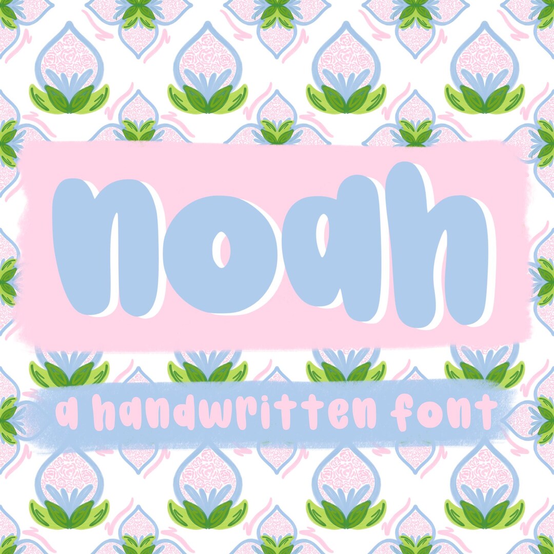 Noah Font, Handwritten Font, Procreate Font, Cricut Font, Silhouette ...