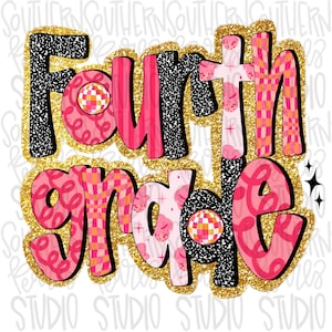 Retro Pink Fourth Grade | Sublimation Design | Digital Download | Women ...