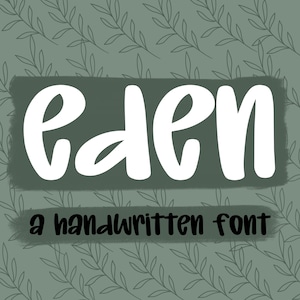 Eden Font, Handwritten Font, Procreate Font, Cricut Font, Silhouette ...