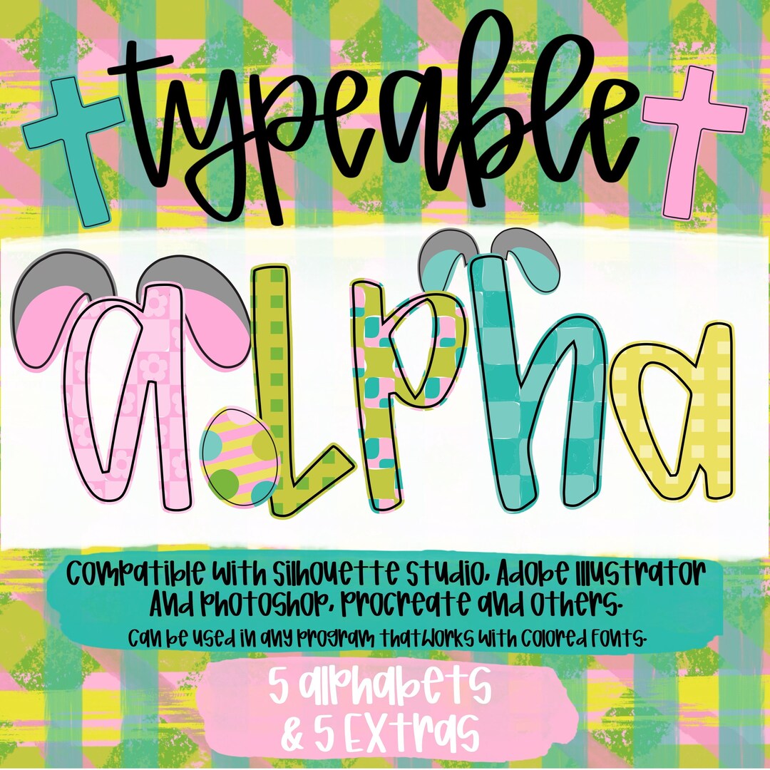 Easter Alpha Typeable Font | Sublimation Design | Digital Download ...