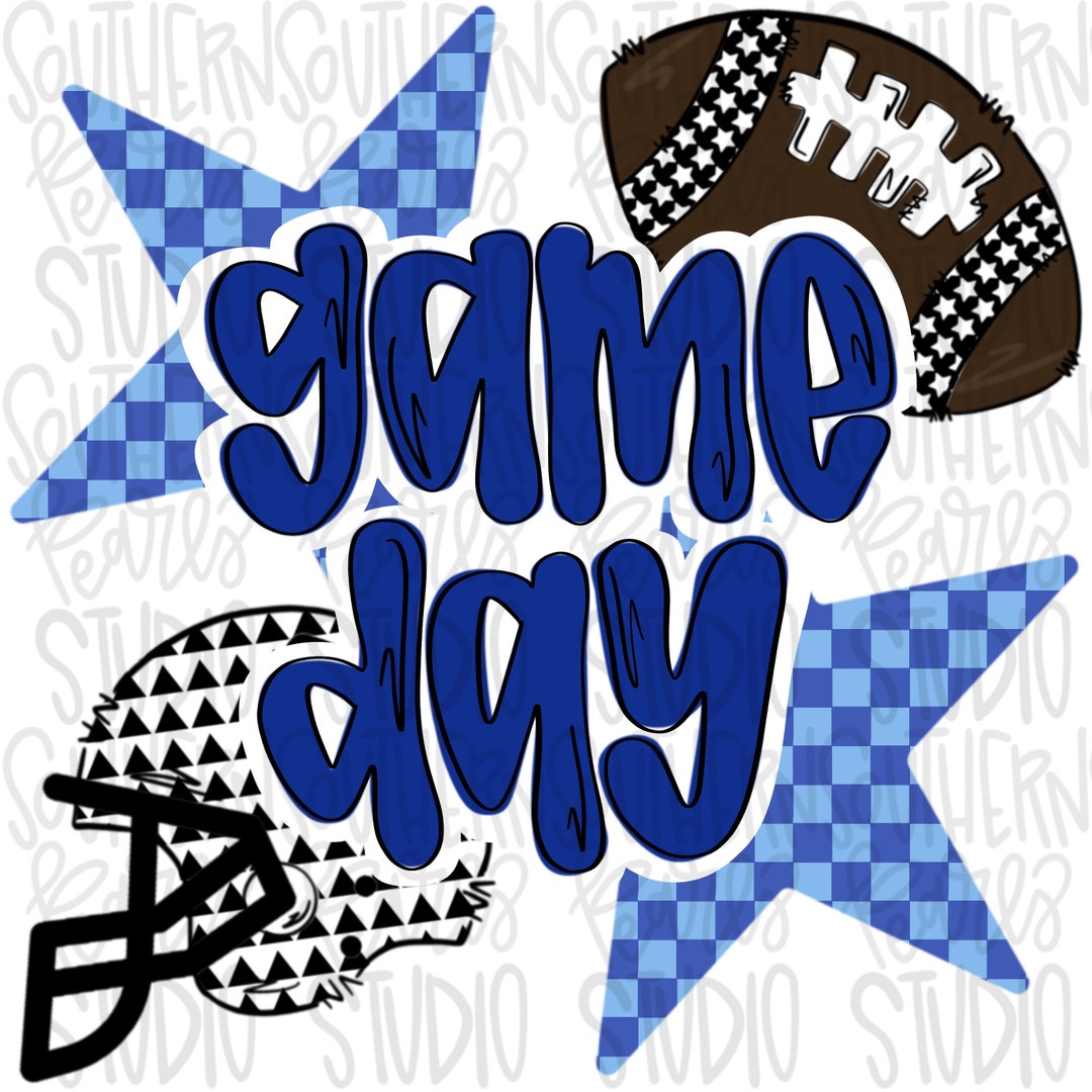 Game Day Football and Helmet | Royal Blue | Go Team | PNG | Sublimation ...