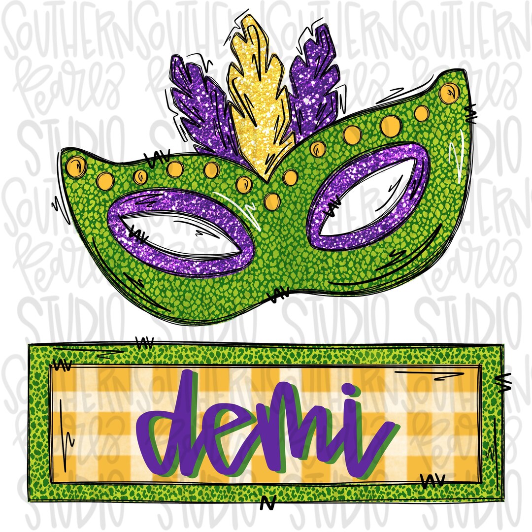 Mardi Grad Mask Name Patch | Sublimation Design | Digital Download ...