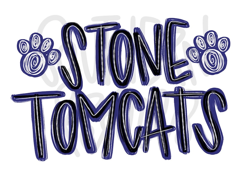 Stone Tomcats Handwritten | Sublimation Design | Digital Download ...